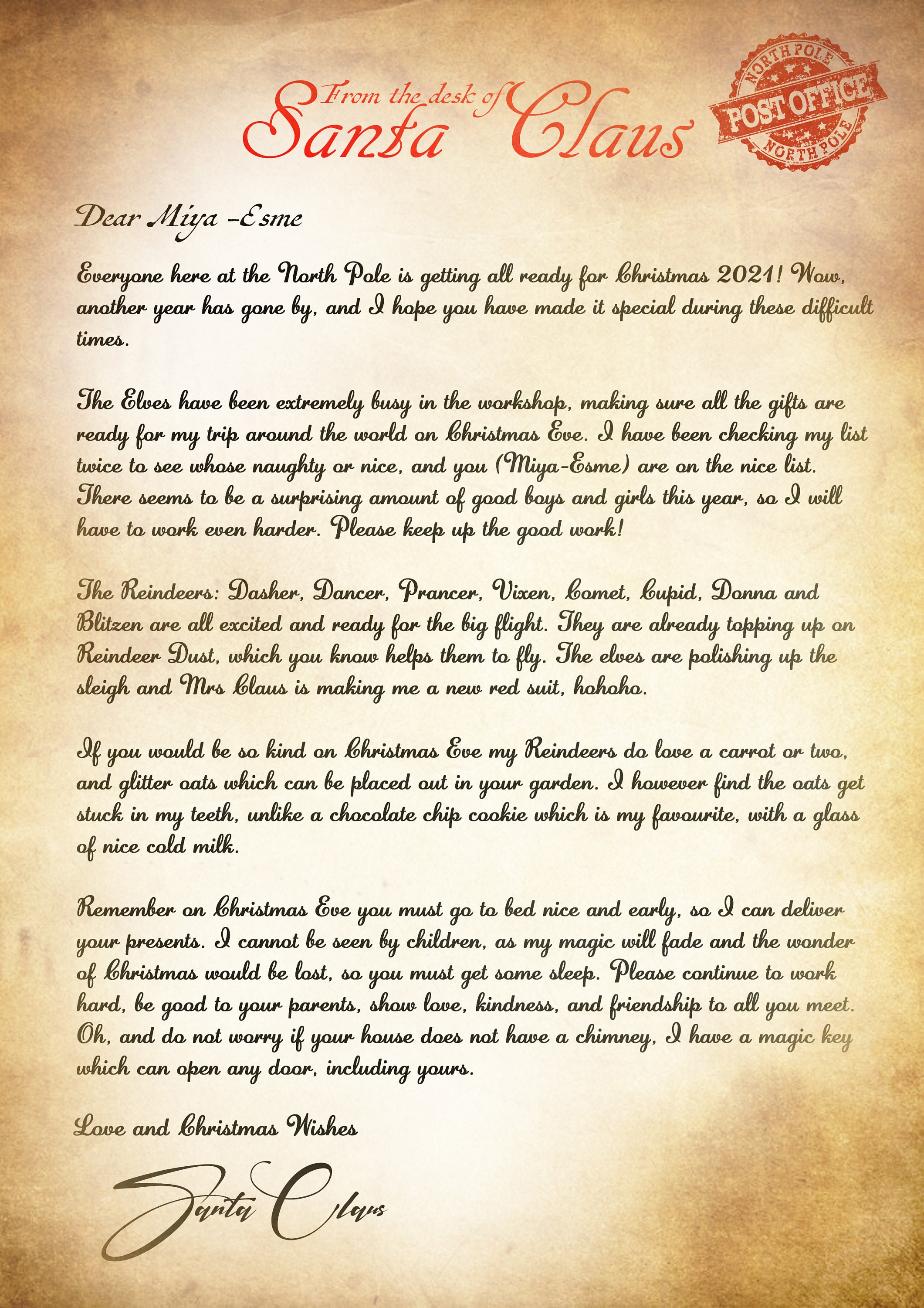 Personalised Santa Letter With Believe Bell Christmas Letter | Etsy