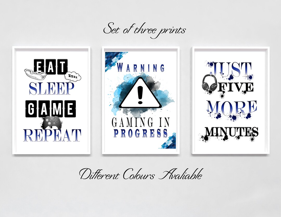 Gaming Prints Gamer Prints Typography Wall Prints Gamer Prints ...