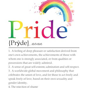 Pride Print | Pride Definition Print | Rainbow Print | LGBT Print ...
