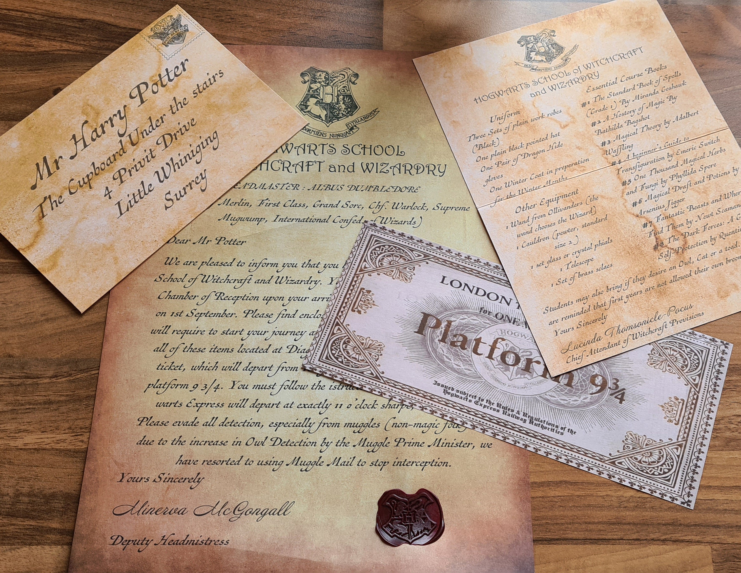 Personalised Wizard Acceptance Letter Bundle Magical Letter - Etsy UK