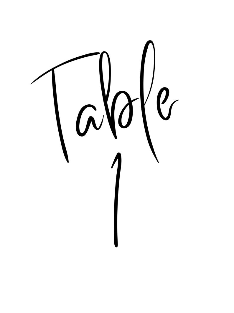 Elegant Wedding Table Numbers | Printable Table Numbers | Instant ...