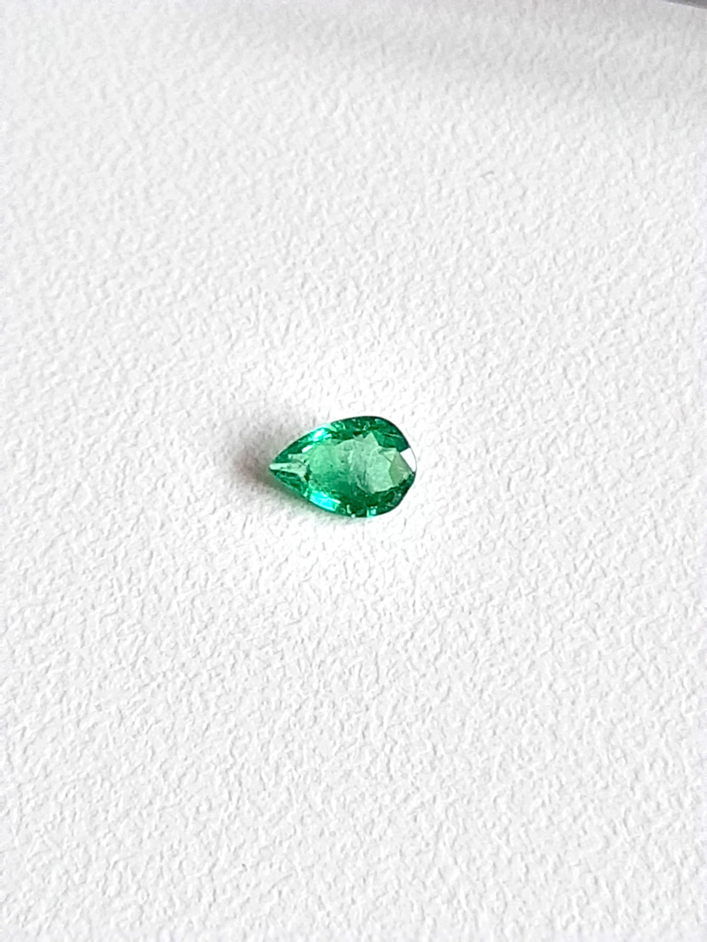 Loose Gemstone Natural Emerald Pear Shape Single Piece 6x4mm | Etsy