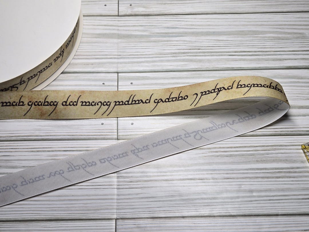 Elvish Writing on Ribbon, 1", by the Yard - Etsy