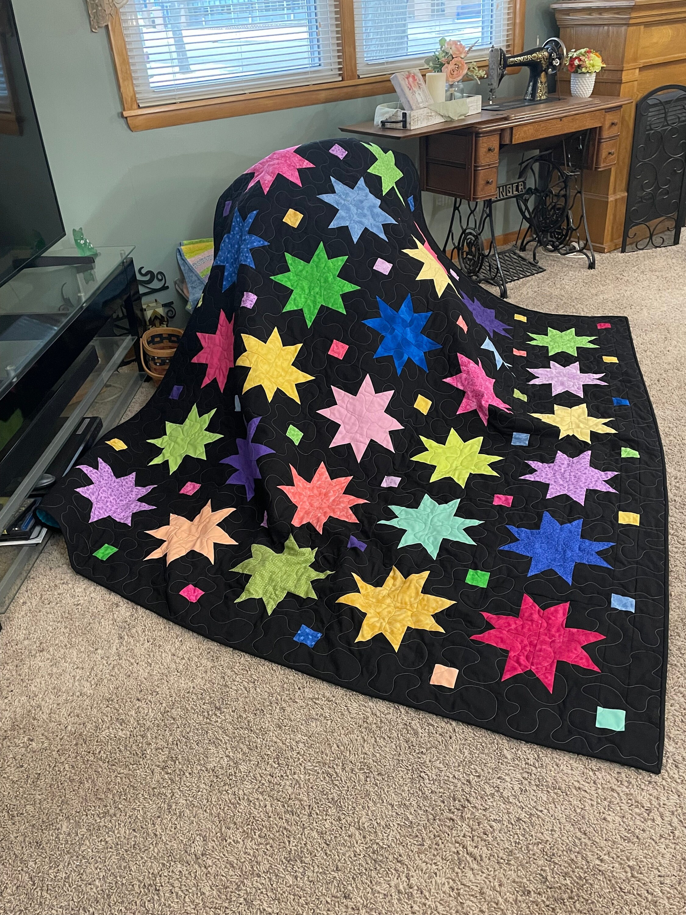 Beautiful Bright Colored Star Quilt! - Etsy