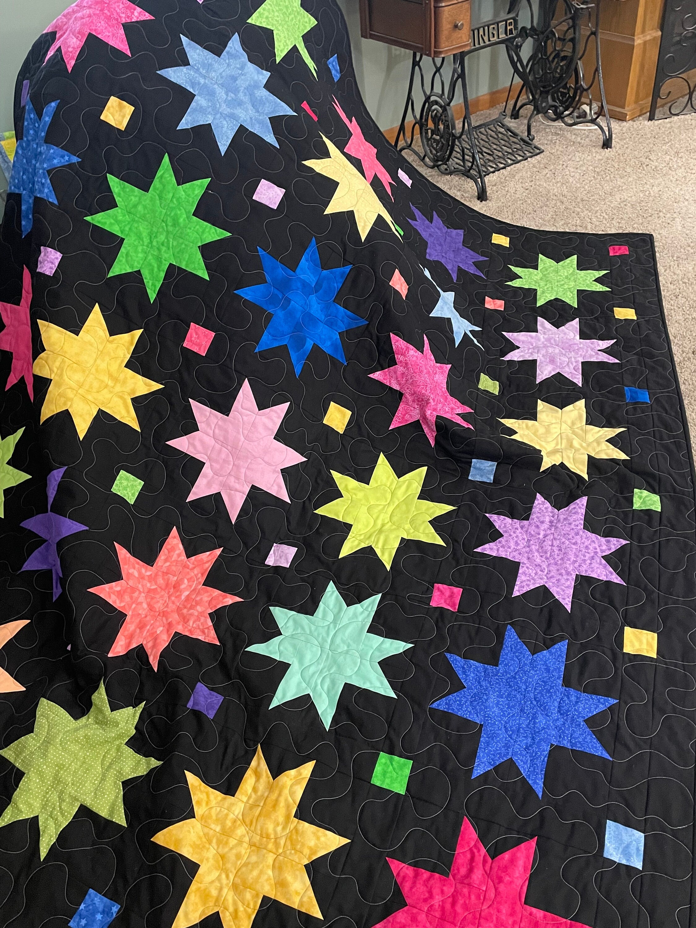 Beautiful Bright Colored Star Quilt! - Etsy