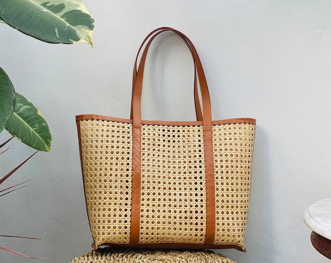 Zannia Rattan Tote Summer Rattan Tote Bag - Etsy