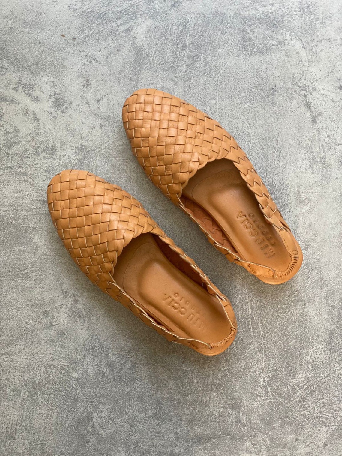 Emilia Woven Mule With Slingback, Slingback Mule, Handmade Mule ...