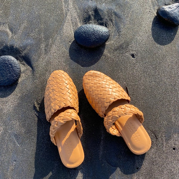 Woven Leather Mules - Etsy