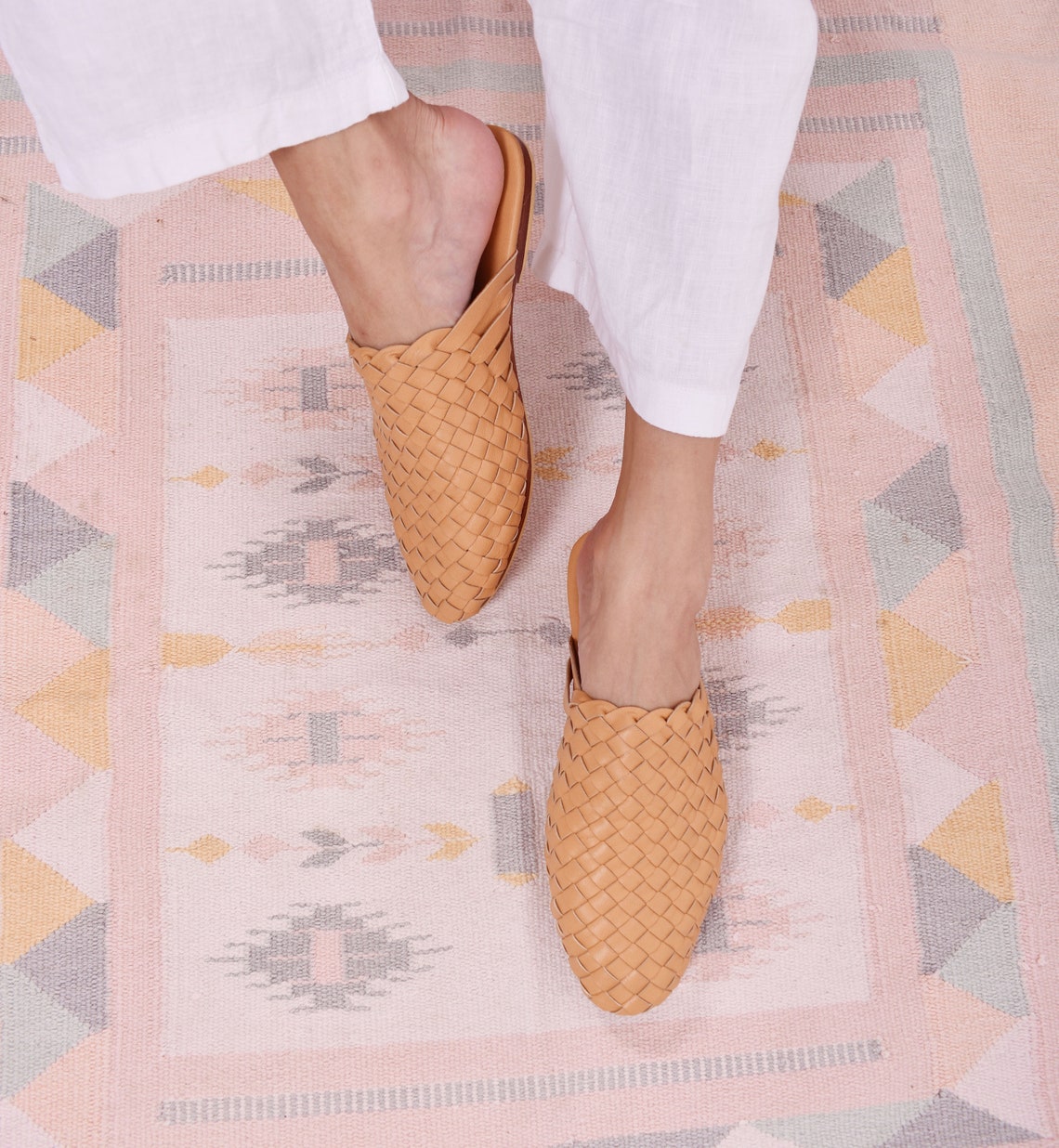 Paloma Woven Mules, Goatskin Leather Woven Mule, Hand Woven Mule ...