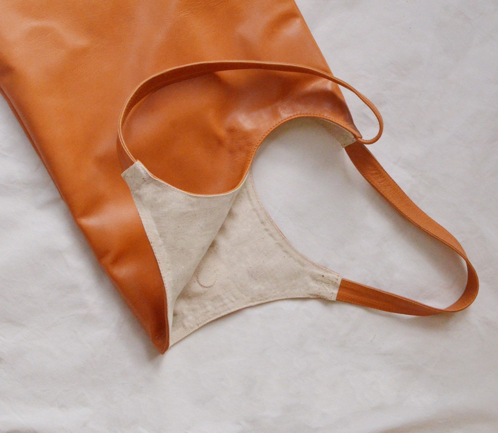 Mia Rectangular Tote Bag / Leather Rectangular Tote Bag / Assymetrical ...