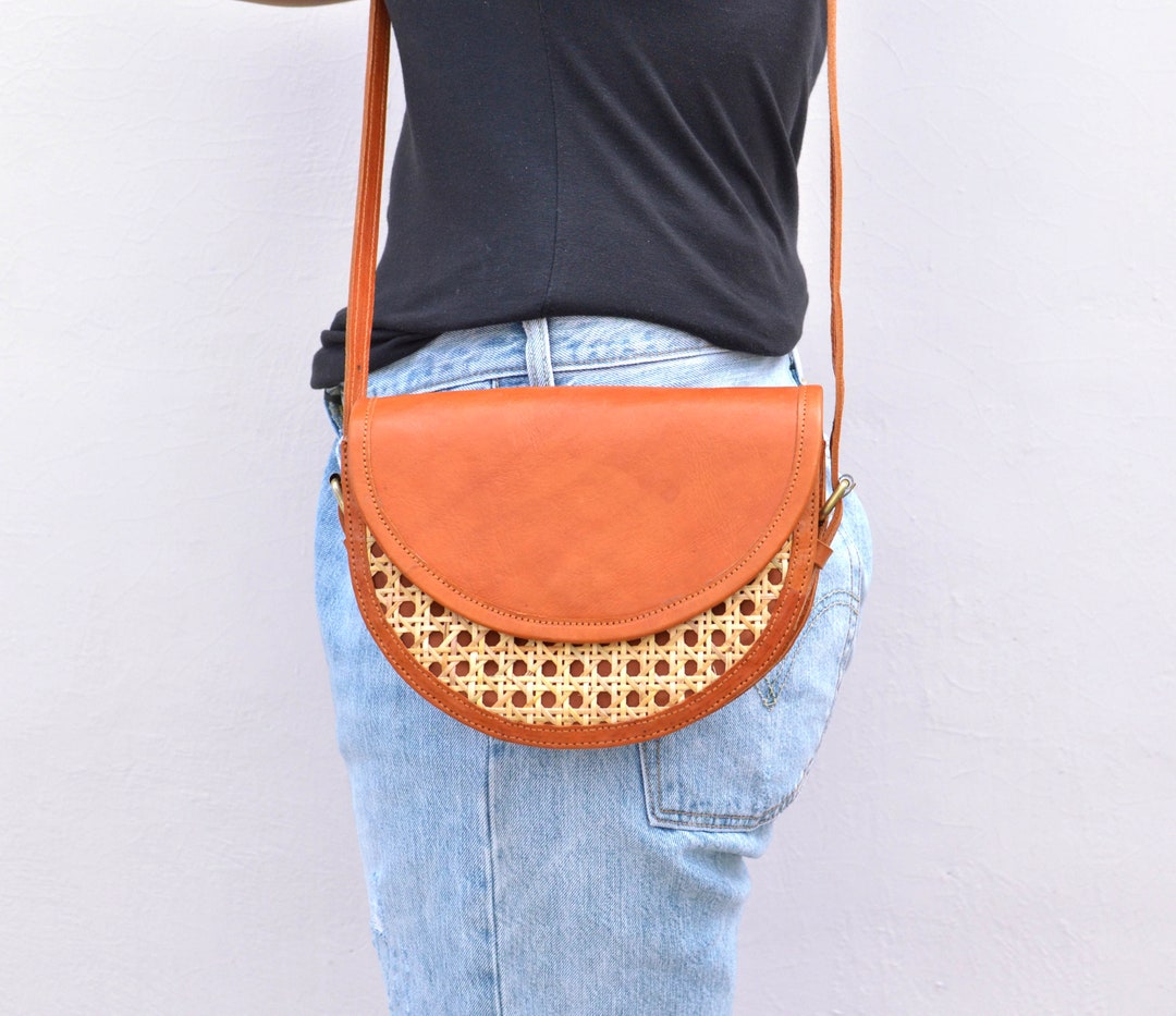 Sumba Crossbody Bag, Organic Rattan Bag, Organic Rattan Purse, Basket ...