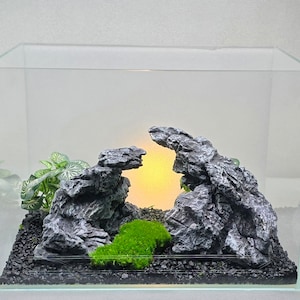 Nano Tank Aquascape Rocky Mountain Aquarium Decor Handmade for Aquatic ...