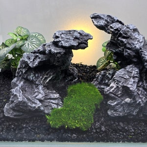 Nano Tank Aquascape Rocky Mountain Aquarium Decor Handmade for Aquatic ...