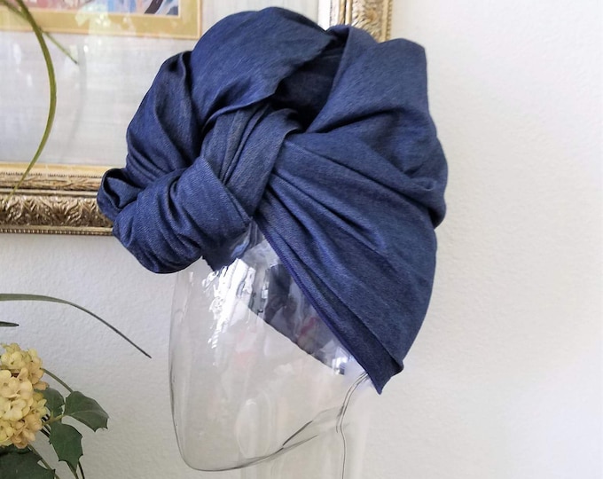 Dark Blue Denim Headwrap Denim Scarf African Scarf African - Etsy