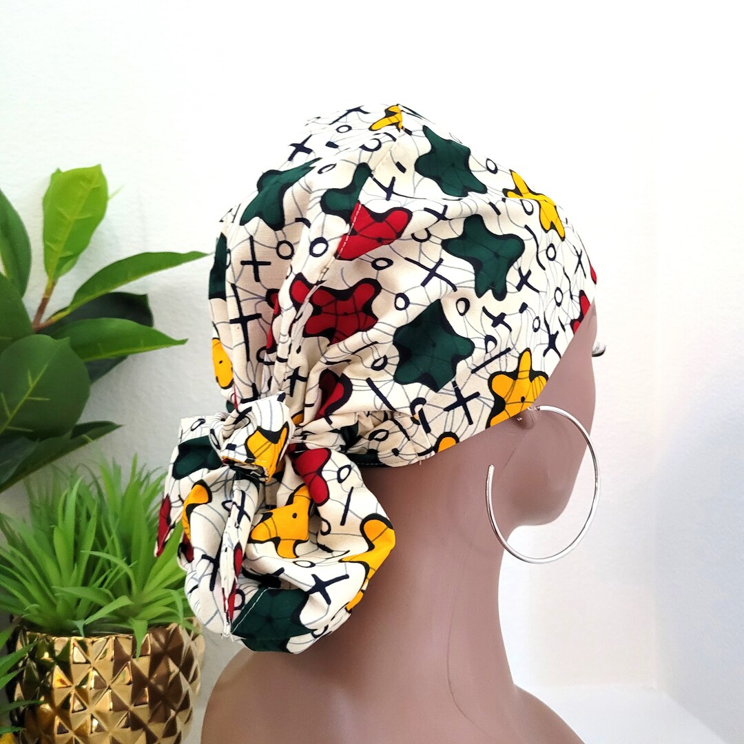 Small Scrub Cap W/lining, Protect Hair W/satin Lined Scrub Cap. Buttons ...