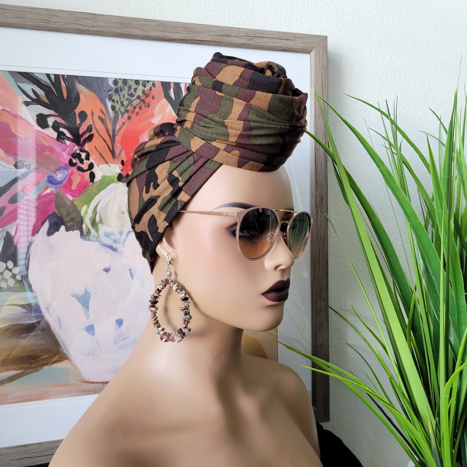 Jersey Knit Head Wrap Turban Headwrap Camouflage Headwrap | Etsy