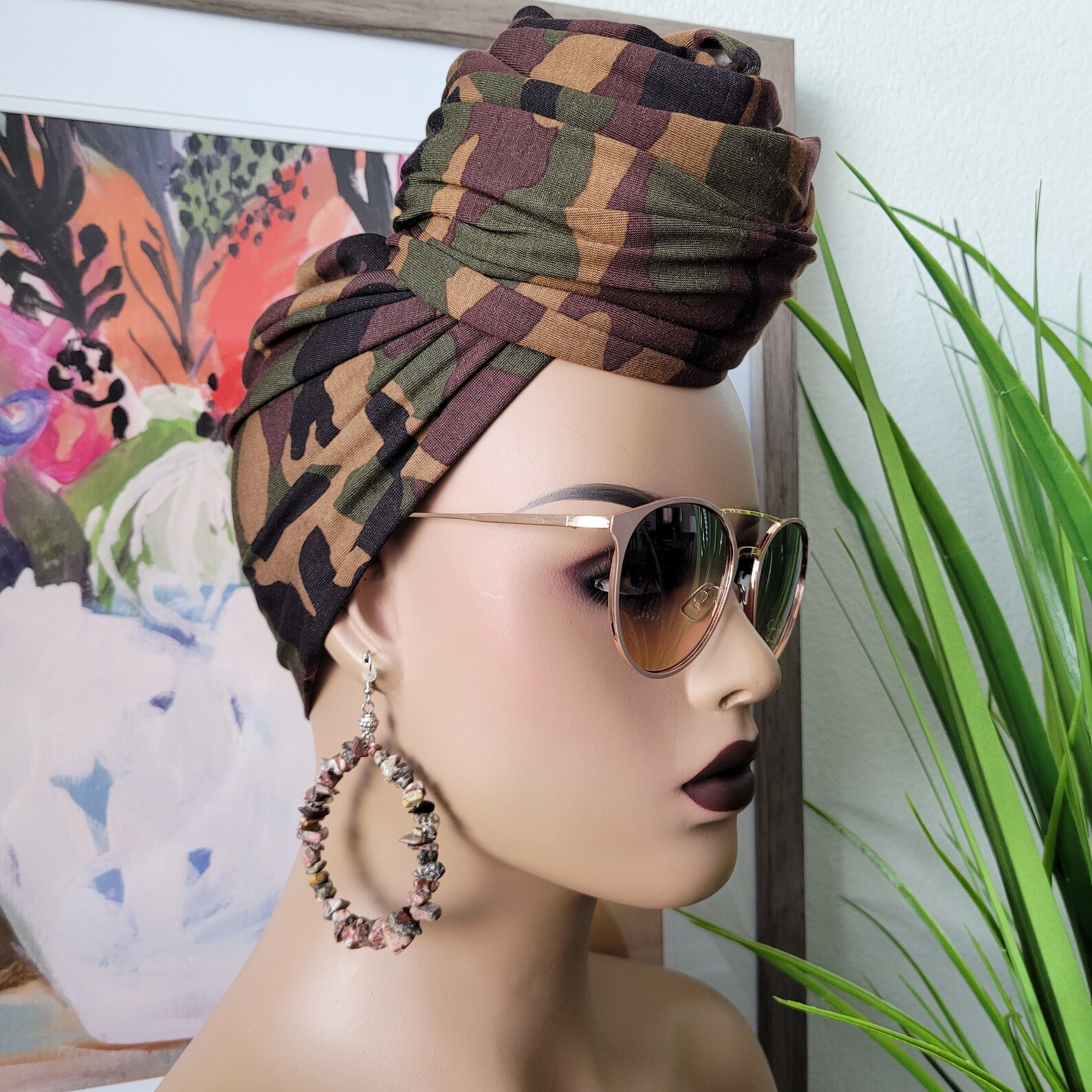 Jersey Knit Head Wrap Turban Headwrap Camouflage Headwrap - Etsy