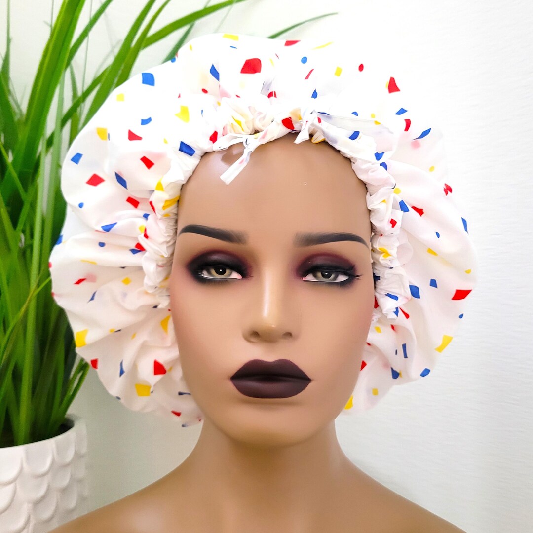 Xlarge Shower Cap, Elastic Shower Cap, Double Layered, Natural Hair Shower Cap, Deep ...