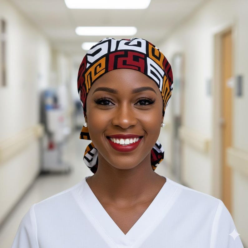 Small, Ankara Fabric Satin-lined Ponytail Scrub Cap: Protect Hair With ...