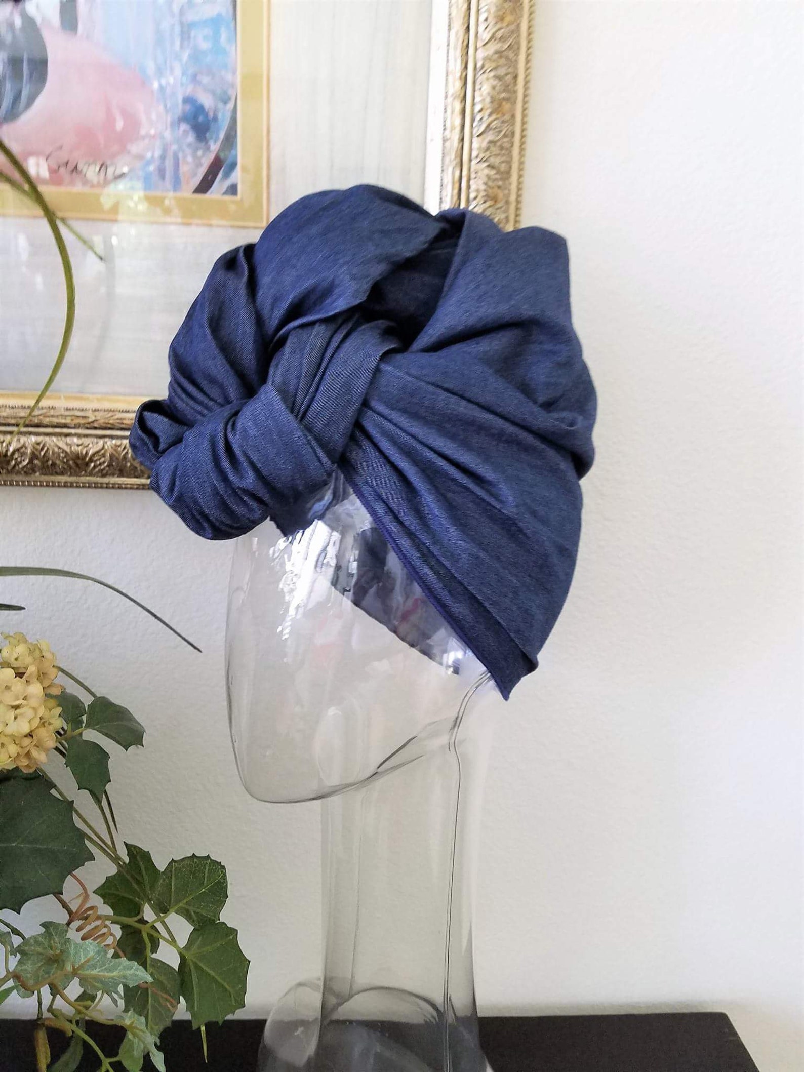 Dark Blue Denim Headwrap Denim Scarf African Scarf African - Etsy