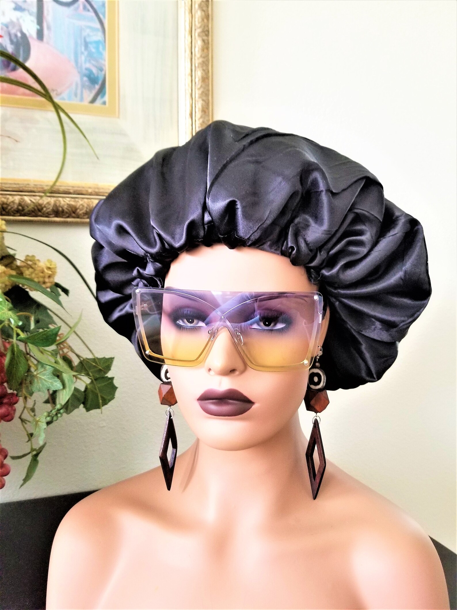 Satin Bonnet Xlarge Elastic Band Jumbo Bonnet Adjustable | Etsy