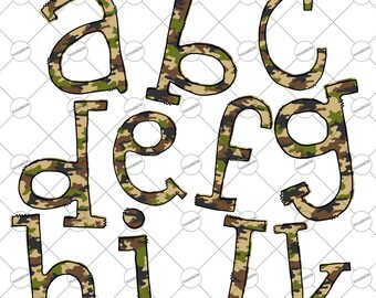 Camo Doodle Letters - Etsy