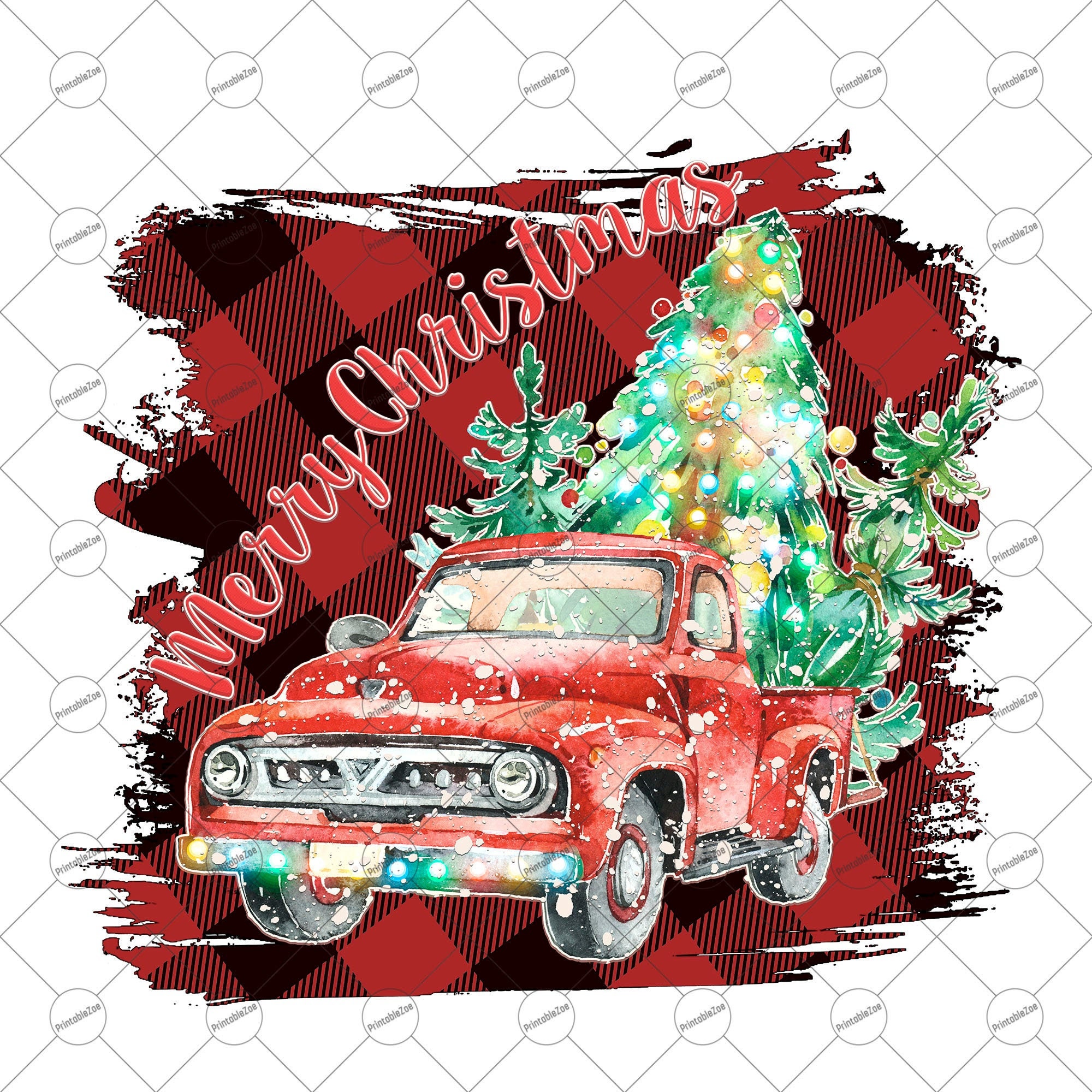 Xmas Digital Download Printable Instant Download Merry Christmas Truck ...
