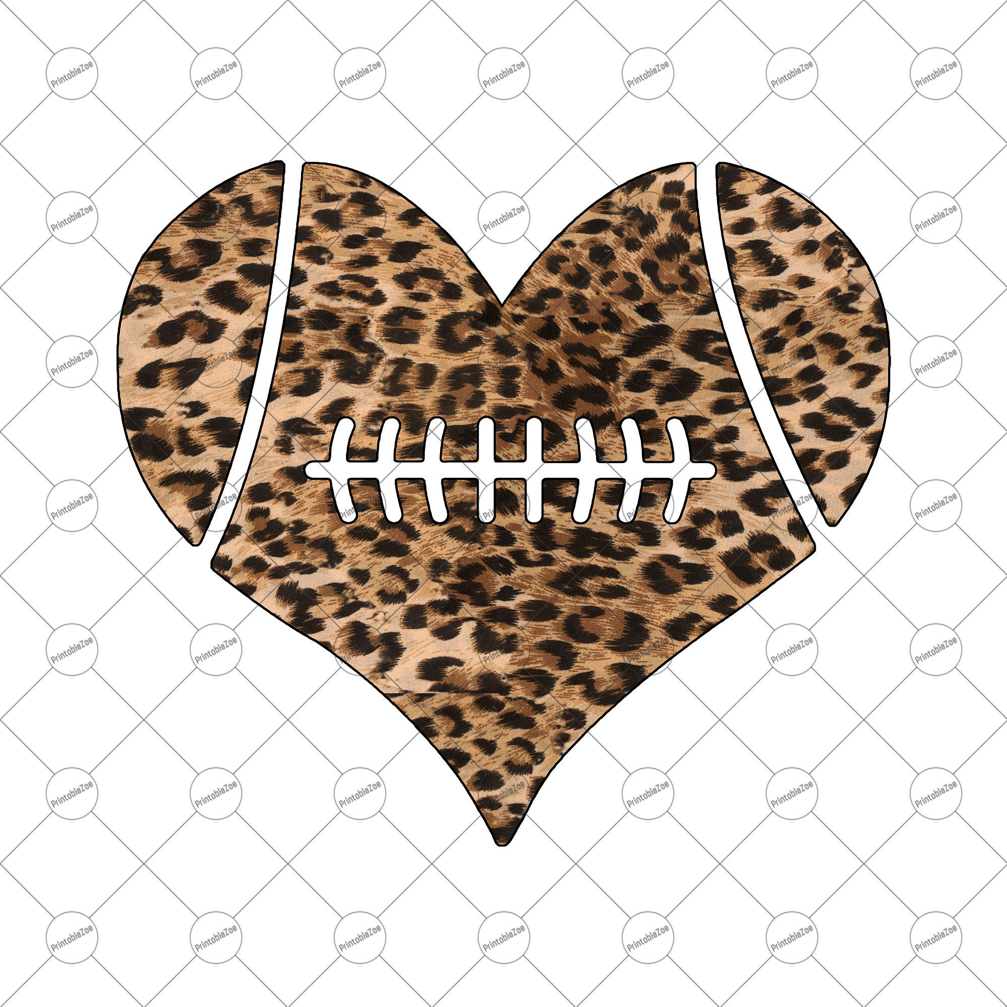 Football Heart Sublimation Designs Downloads Fútbol Leopard | Etsy