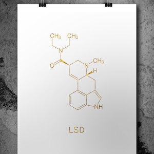 Instant Download LSD Molecule Printable Drugs Chemistry Wall Art ...
