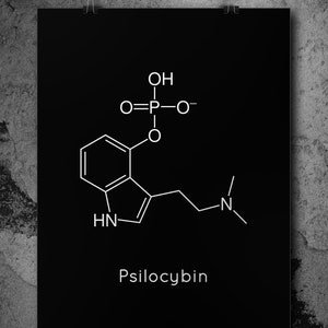 Instant Download Psilocybin Molecule Psychedelic Art Print Magic ...