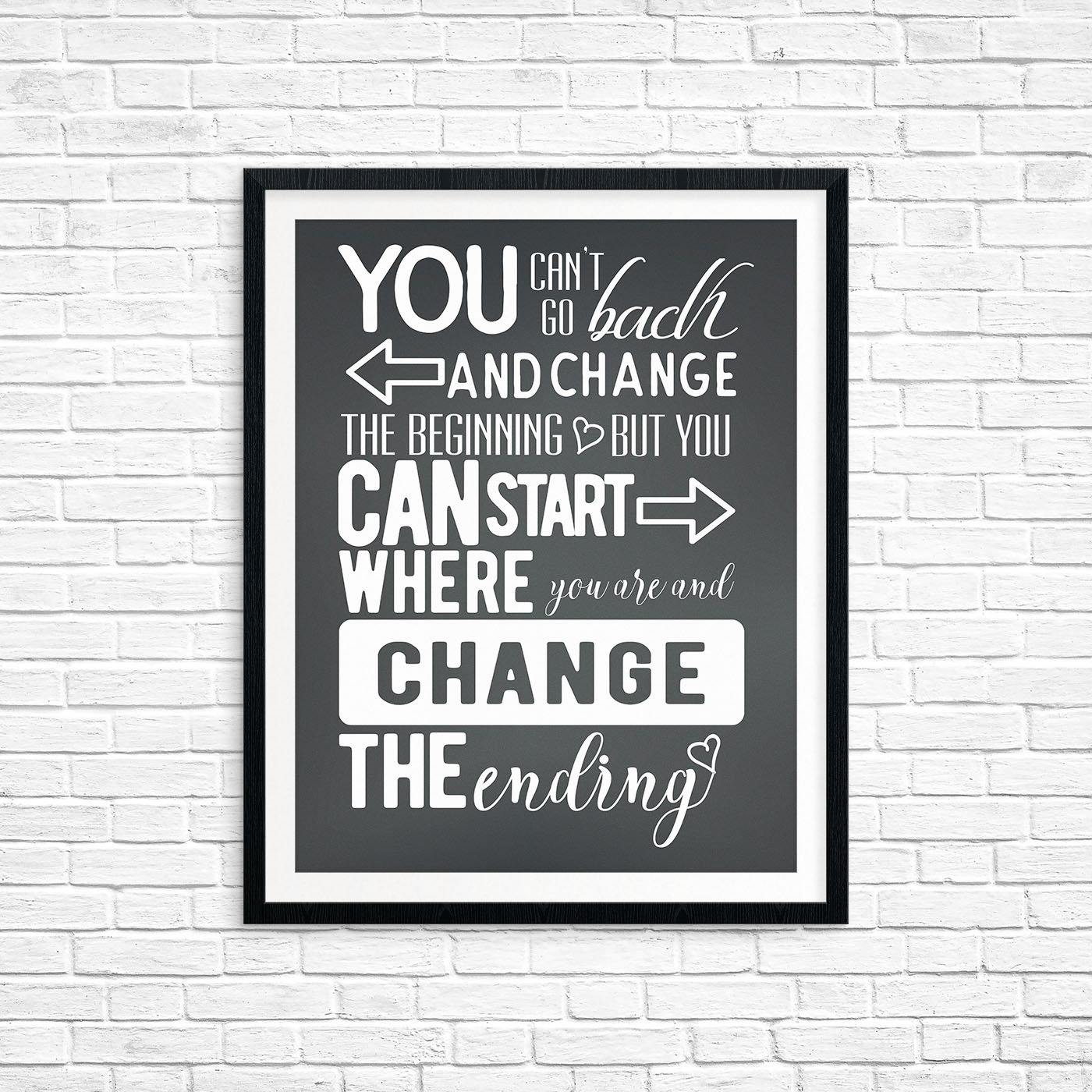 Instant Download You Can't Go Back and Change the Beginning Chalkboard ...