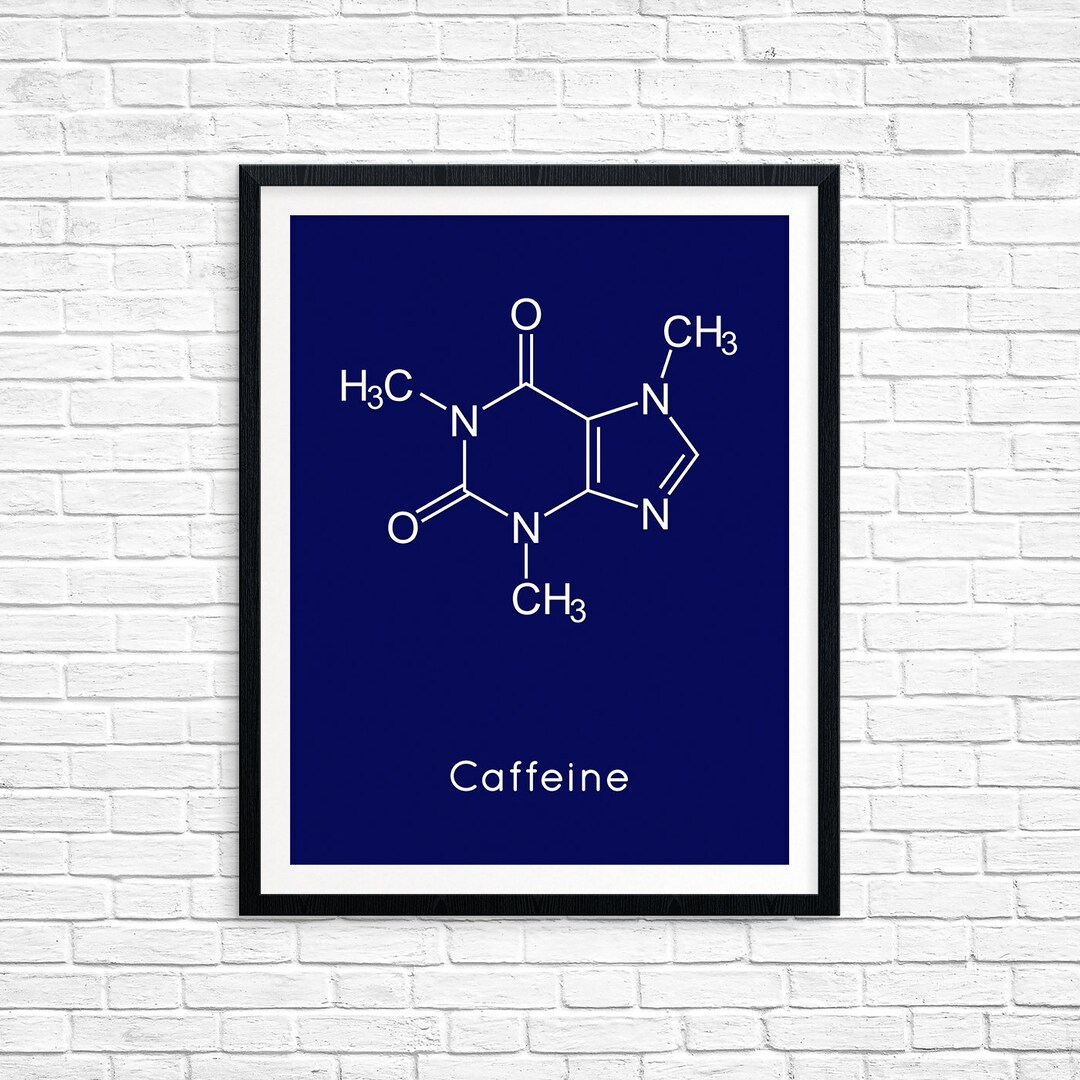 Instant Download Caffeine Molecule Coffeine Printable Chemistry Wall ...