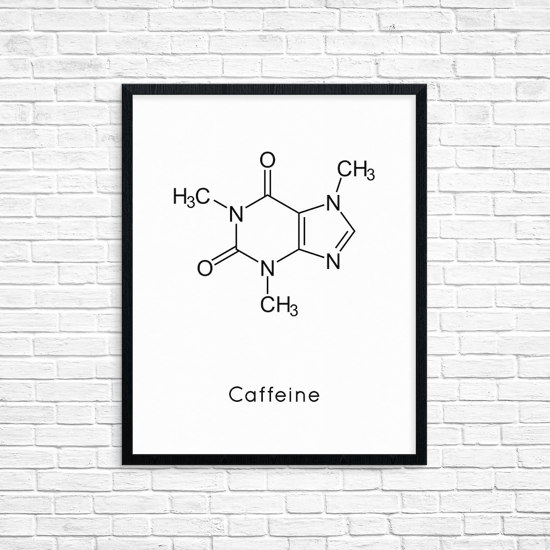 Instant Download Caffeine Molecule Coffeine Printable Chemistry Wall ...