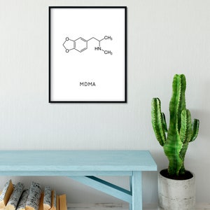 Instant Download MDMA Molecule Printable Ecstacy Drugs Chemistry Wall ...