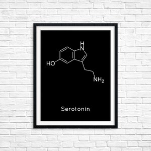 Instant Download Serotonin Molecule Chemistry Wall Art Print Science ...