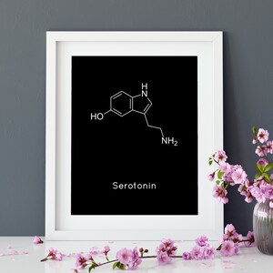 Instant Download Serotonin Molecule Chemistry Wall Art Print Science ...