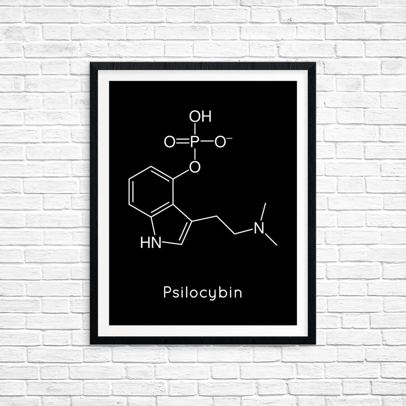 Instant Download Psilocybin Molecule Psychedelic Art Print Magic ...