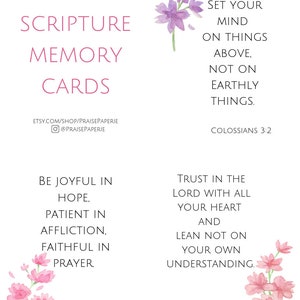 Scripture Memory Card Printable - Etsy