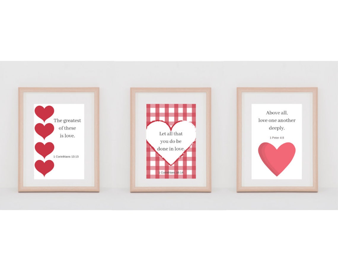 Valentine's Day Bible Verse Printable Set 3 for 5 - Etsy