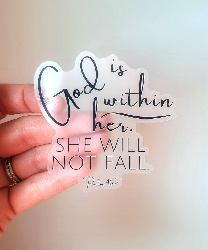 God is Within Her She Will Not Fall Psalm 46:5 Scripture Sticker Bible ...