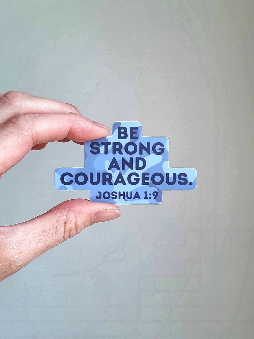 Christian Sticker Boy Camo Sticker Scripture Hunter Sticker Be Strong ...