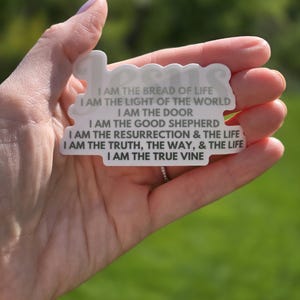 Jesus I Am Statements Gospel of John Bible Verse Sticker Scripture ...