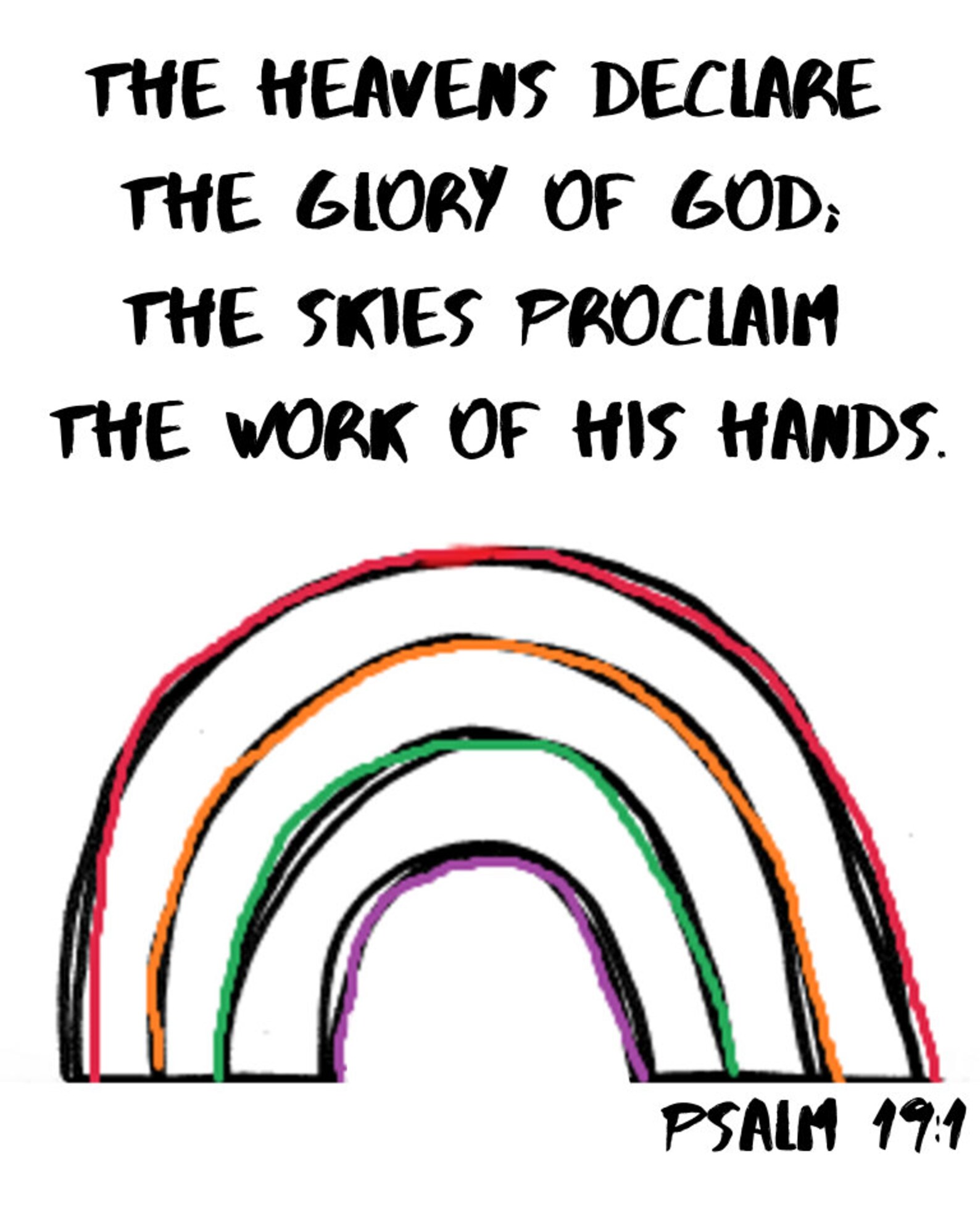 Psalm 19:1 Printable, 8x10, "the Heavens Declare the Glory of God, the ...
