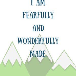Fearfully and Wonderfully Made Boy Room Nursery Printable - Etsy