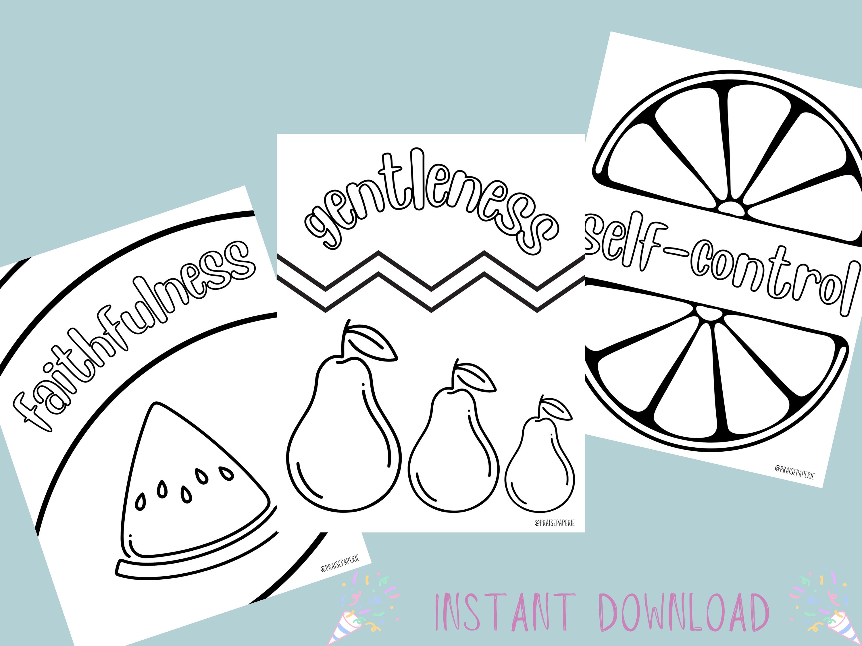 Coloring Pages Fruit of the Spirit Coloring Pages Sunday School ...