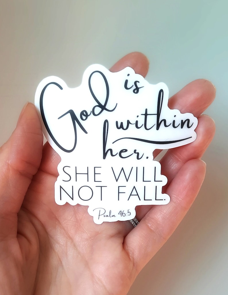 God is Within Her She Will Not Fall Psalm 46:5 Scripture Sticker Bible ...