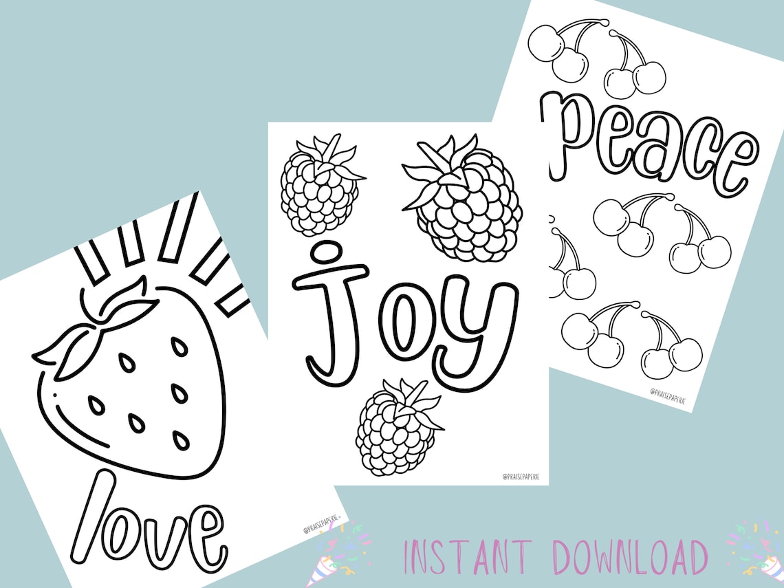 Coloring Pages Fruit of the Spirit Coloring Pages Sunday School ...