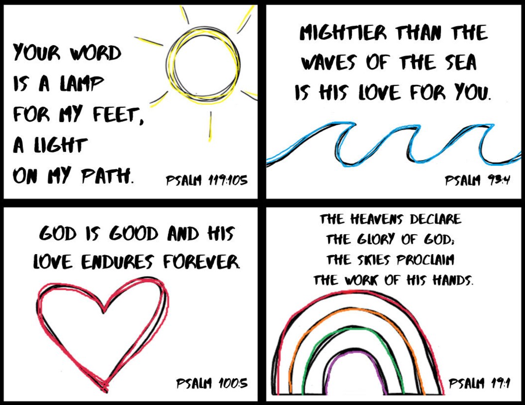 Psalm Flat Note Cards, Verse Memory Cards, Gift Tags - Etsy