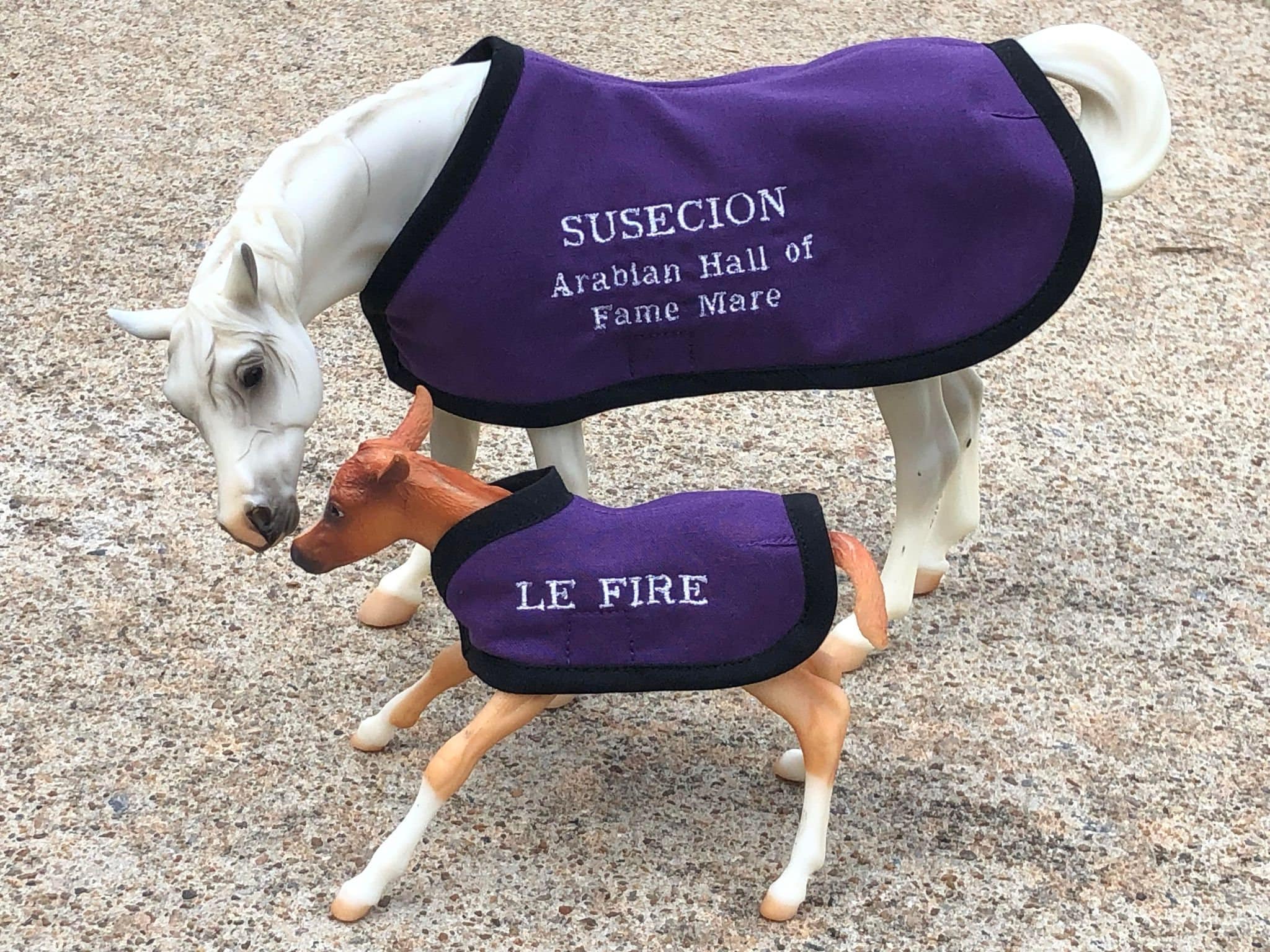 SUSECION & LE FIRE Set Embroidered Blanket for Breyer Arabian Hall of ...