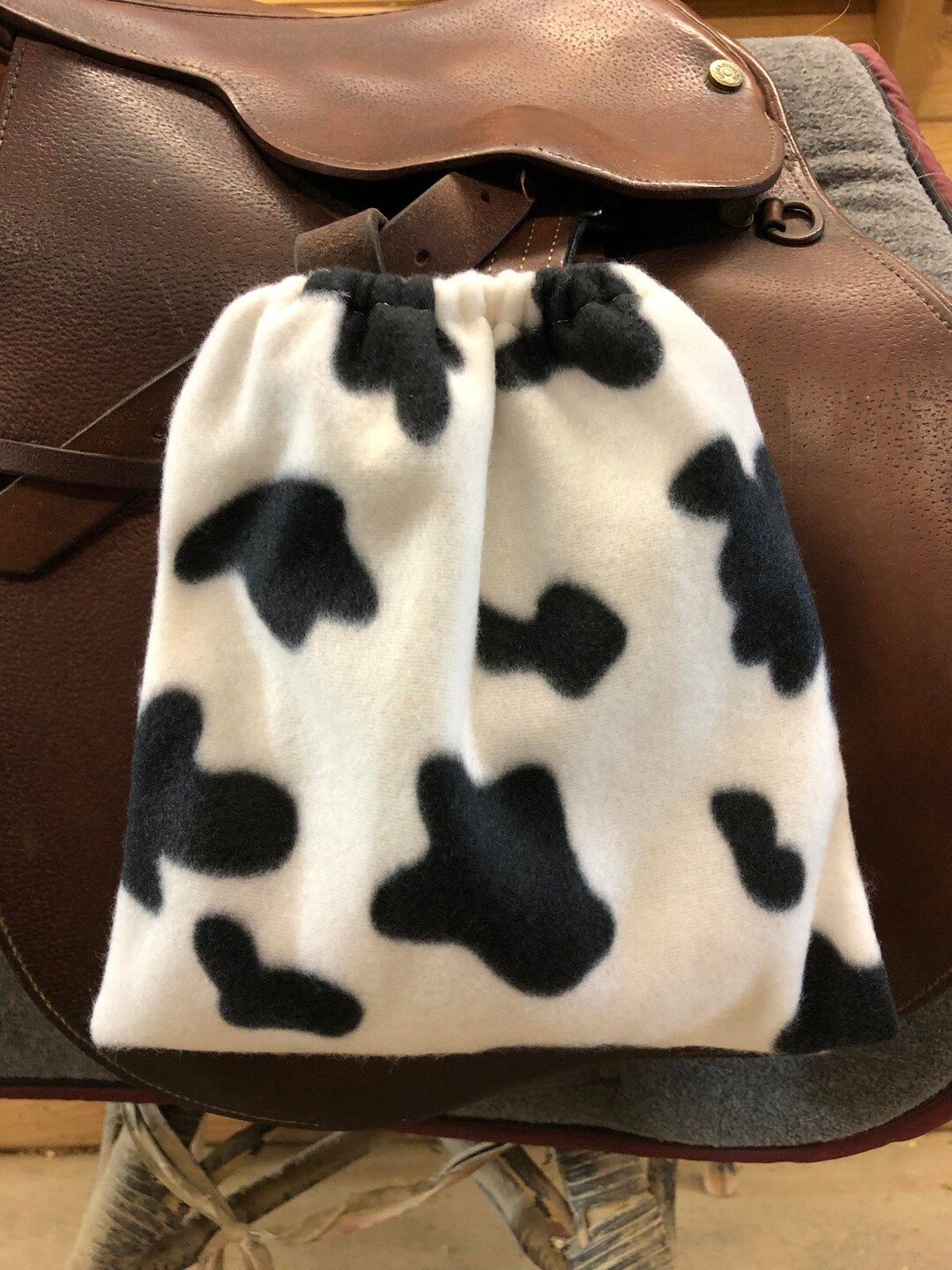 STIRRUP COVERS for REAL Horse Cow Print Black White English Saddle ...